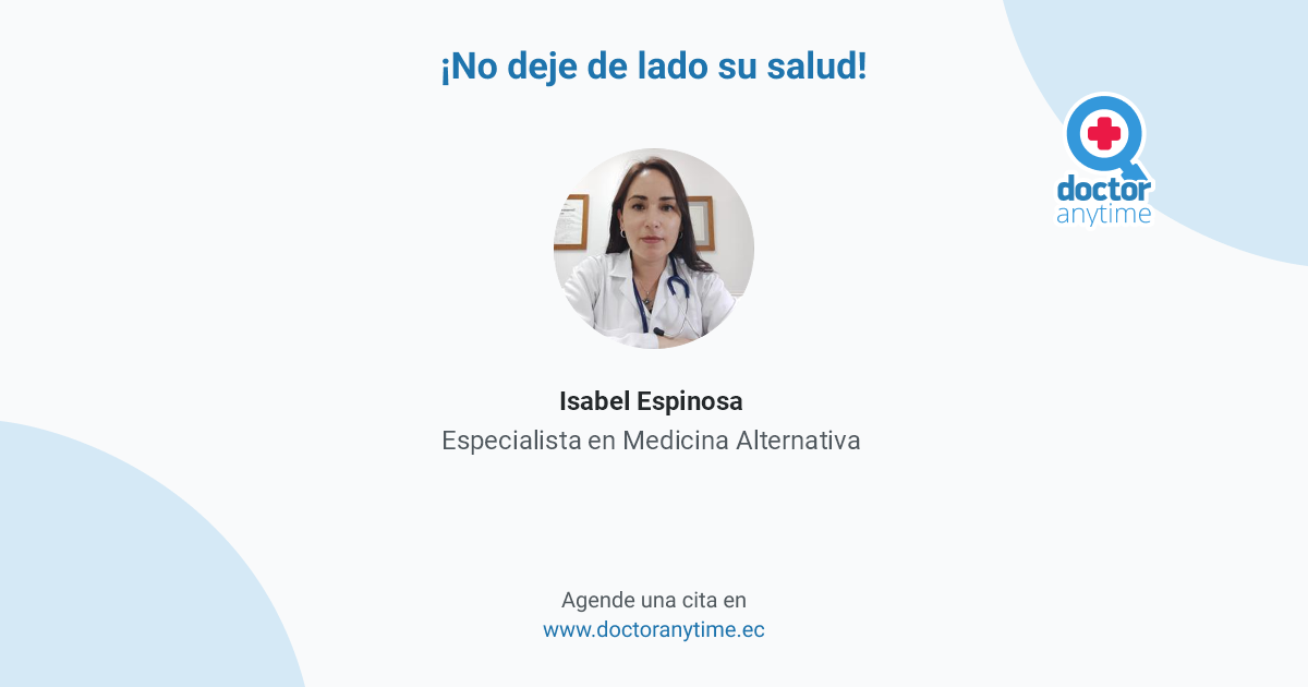 Isabel Espinosa, Especialista en Medicina Alternativa en Quito | Agenda ...